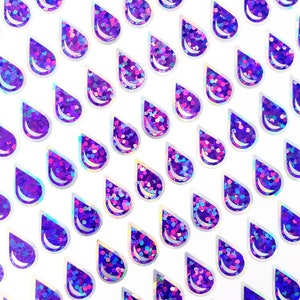 Purple Water Droplet Stickers Set of 136 Sparkly Purple - Etsy