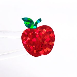 Small Apples Sticker Sheet, Set of 40 Sparkly Red Apple Vinyl Decals ...