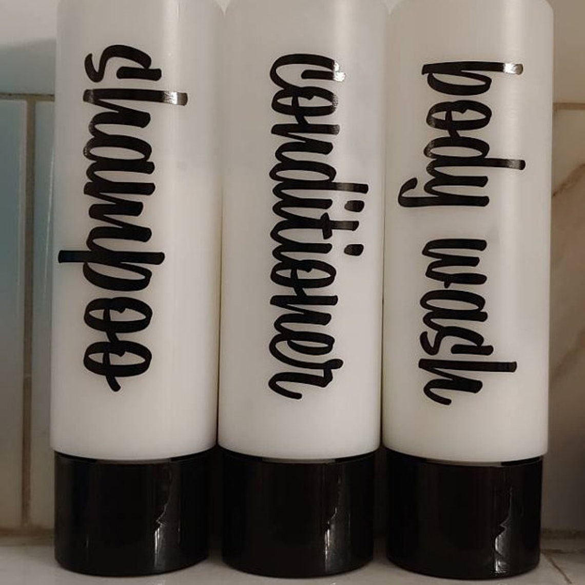 Shampoo Conditioner Body Wash Label Set Soap Dispenser Bottle | Etsy