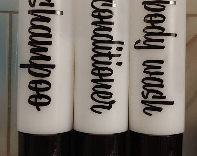 Shampoo Conditioner Body Wash Label Set, Soap Dispenser Bottle Vinyl ...