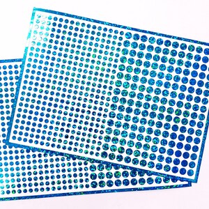 Turquoise Glitter Dot Stickers, Set of 560, Two Dot Sizes 2mm and 1/4 ...