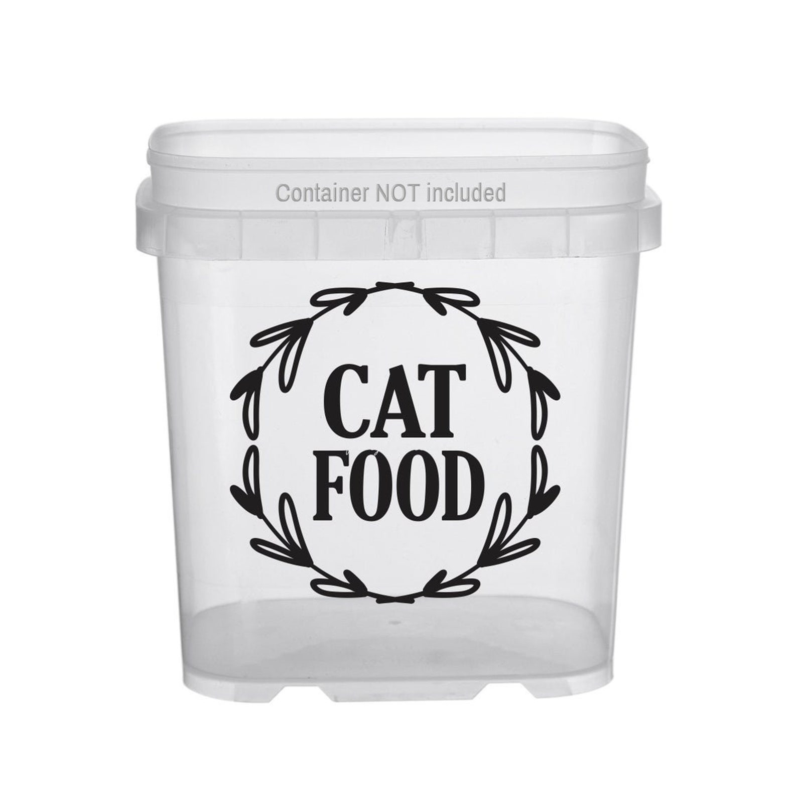 Cat Food Decal, Computer Cut Vinyl Sticker, Pet Dry Food Storage Label ...