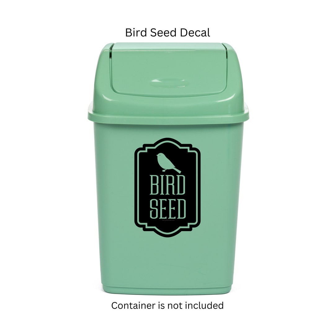 Bird Seed Decal, Computer Cut Vinyl Decal, Bird Seed Container Label ...