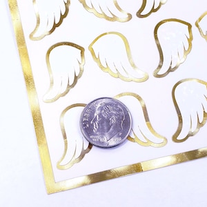 Gold Angel Wing Stickers, Set of 42 White and Gold Wing Stickers for ...