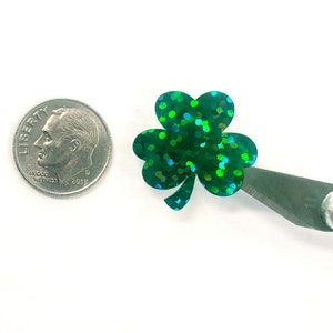 Shamrock Sticker Sheet, Set of 40 Sparkly Green Vinyl Decals, St ...
