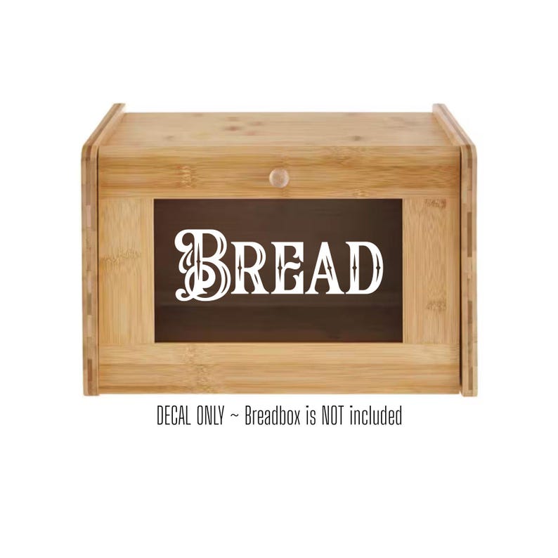 BREAD Decal for Bread Box, Farmhouse Kitchen Vinyl Sticker, Old ...