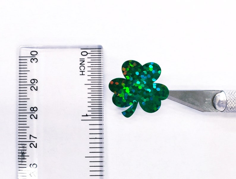 Shamrock Sticker Sheet, Set of 40 Sparkly Green Vinyl Decals, St ...