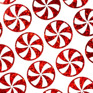 Peppermint Candy Stickers, Set of 24 Sparkly Red and White Pinwheel ...