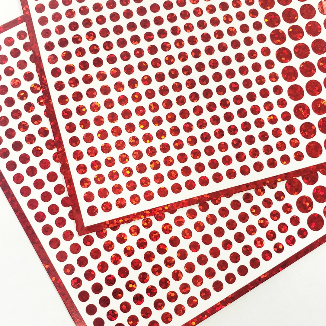 Sparkle Red Dot Stickers, Set of 560, Two Dot Sizes 2mm and 1/4 Red ...