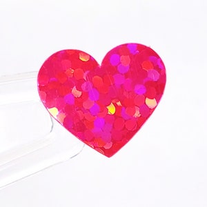 Pink Hearts Sticker Sheet. Set of 104 Sparkly Vinyl Heart Decals for ...