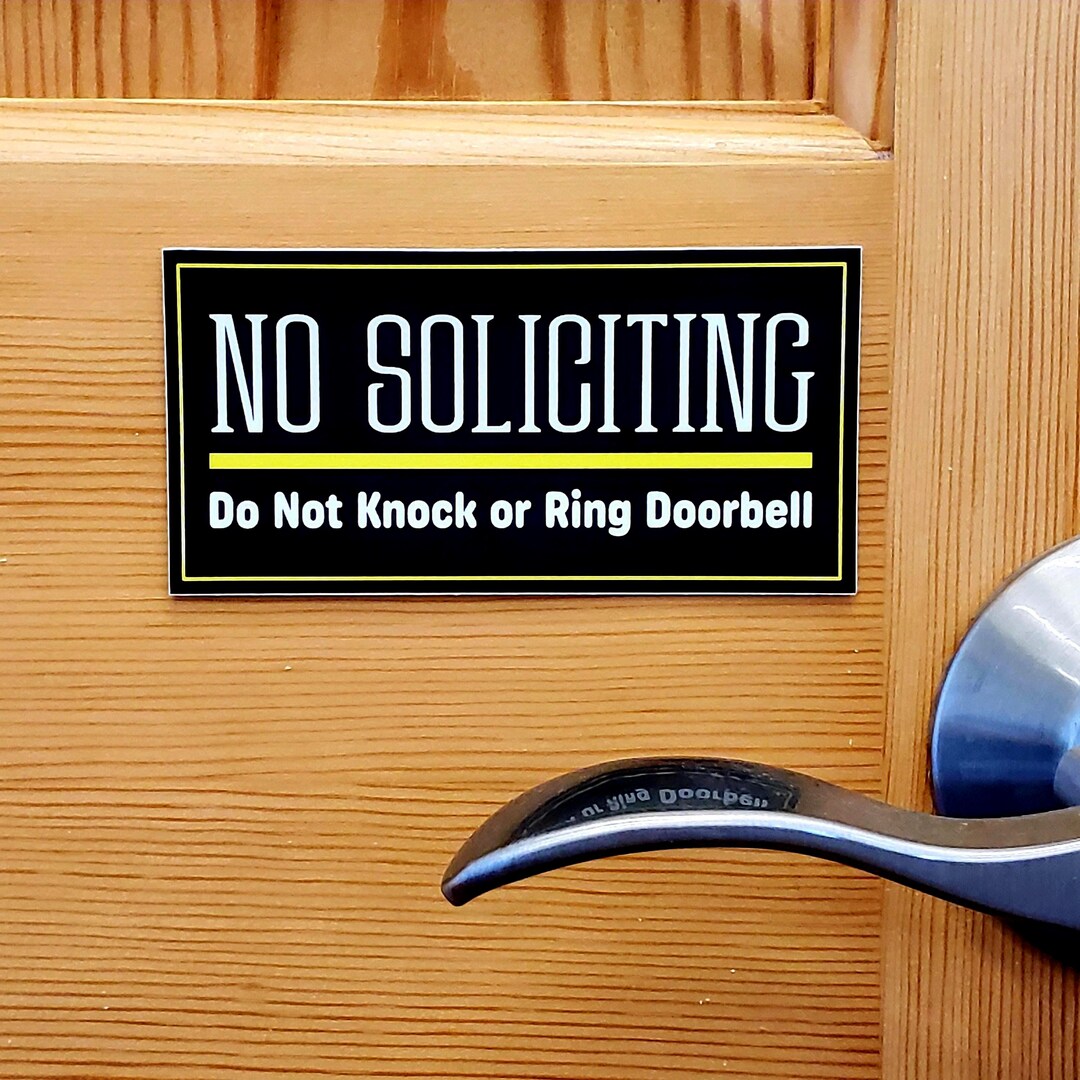 No Soliciting Sticker – Waterproof Peel and Stick Vinyl Sign for ...