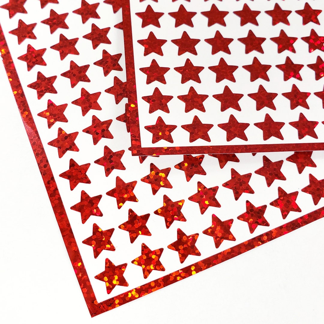 Red Stars Sticker Sheet, Set of 192 Star Vinyl Decals, Decorative ...