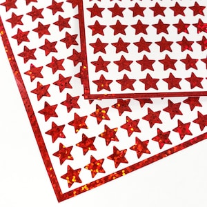 Red Stars Sticker Sheet, Set of 192 Star Vinyl Decals, Decorative ...