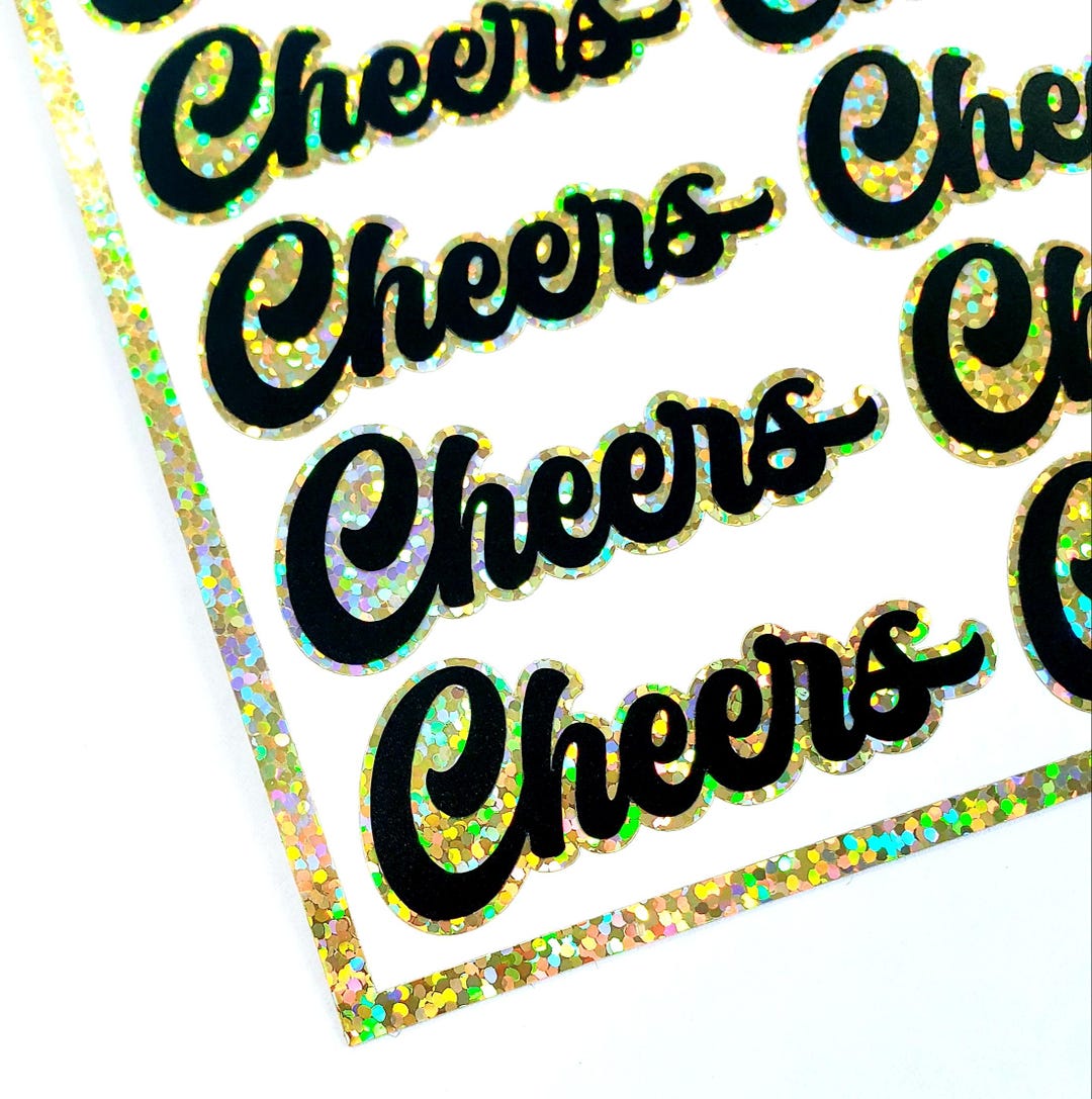 Cheers Stickers for Wine Glasses, Scrapbook Pages, Junk Journals, or ...