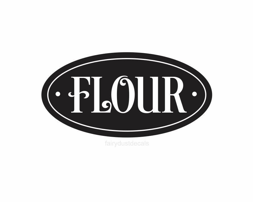 Flour Canister Label baking flour vinyl decal kitchan pantry | Etsy
