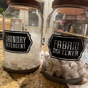 Laundry Detergent Decal, Laundry Room Soap Powder Container Sticker ...