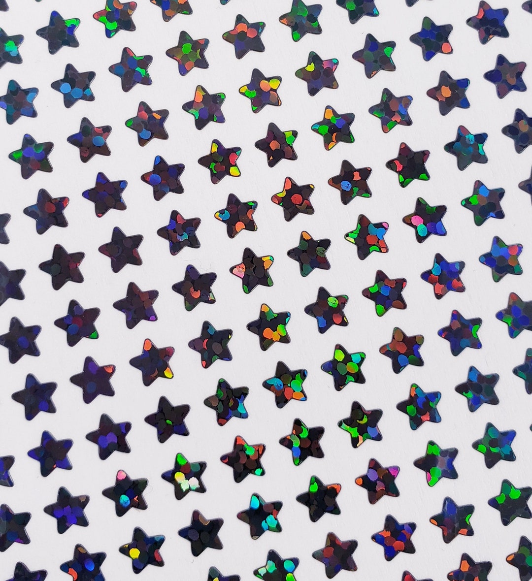 Extra Small Star Stickers, Set of 490 Black Holo Deco Glitter Star ...