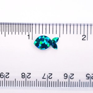 Extra Small Fish Stickers, Set of 198 Sparkly Turquoise Mini Fish ...