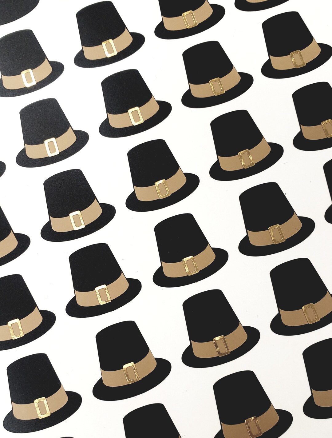 Pilgrim Hat Stickers, Set of 35 Black Hat Stickers for Envelopes ...