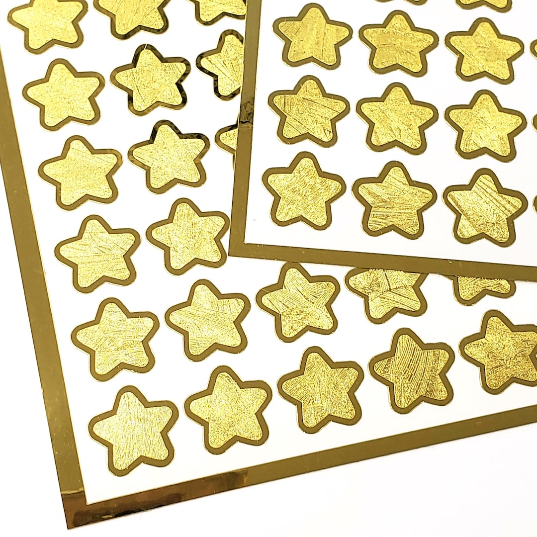 Gold Star Stickers, Set of 70 Small Golden Metallic Kawaii Stars for ...