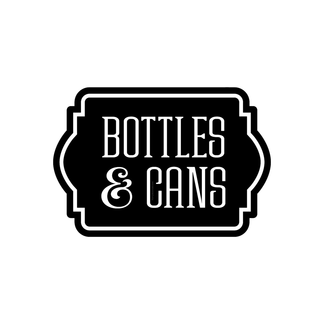 Recycle Bottles and Cans Decal, Computer Cut Vinyl Decal, Trash Barrel ...