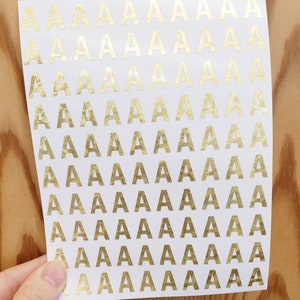 Gold Letter Stickers, Set of 50, 100 or 200 Single Letter or Number ...
