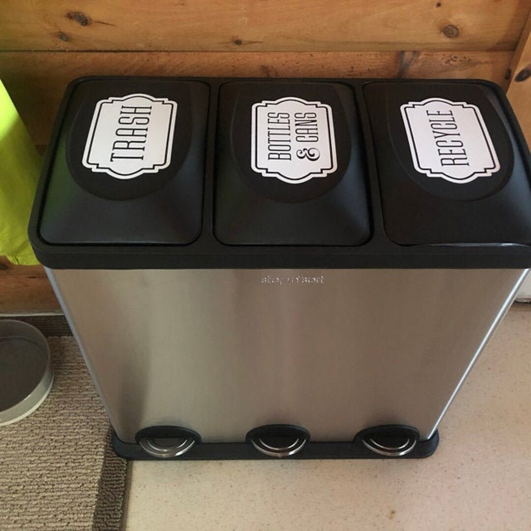 Recycle Decal, Sticker for Garbage Barrel, Vinyl Decal for Trash Can ...