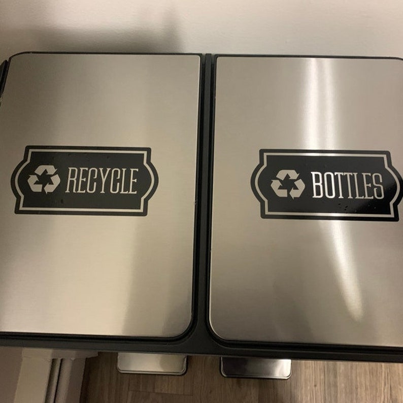 Recycle Decals Computer Cut Recycling Labels Trash Recycle - Etsy