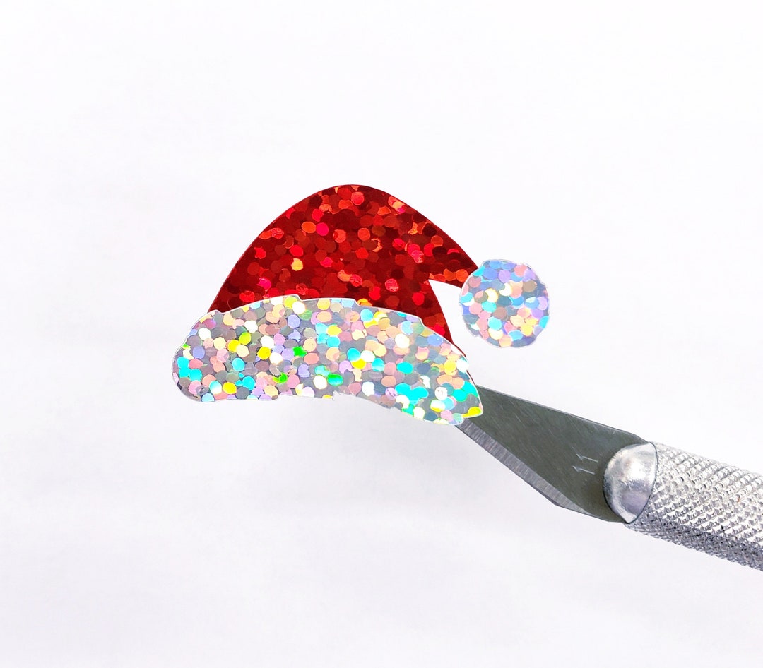 Santa Claus Stickers Set of 15 25 or 50 Santa Hat Glitter - Etsy
