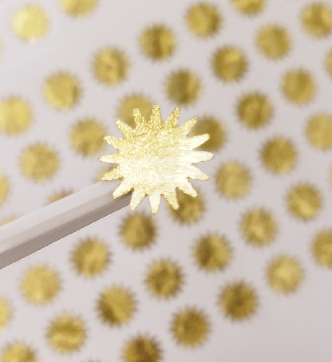 Gold Suns Sticker Sheet, Set of 96 Shiny Golden Sun Vinyl Stickers for ...