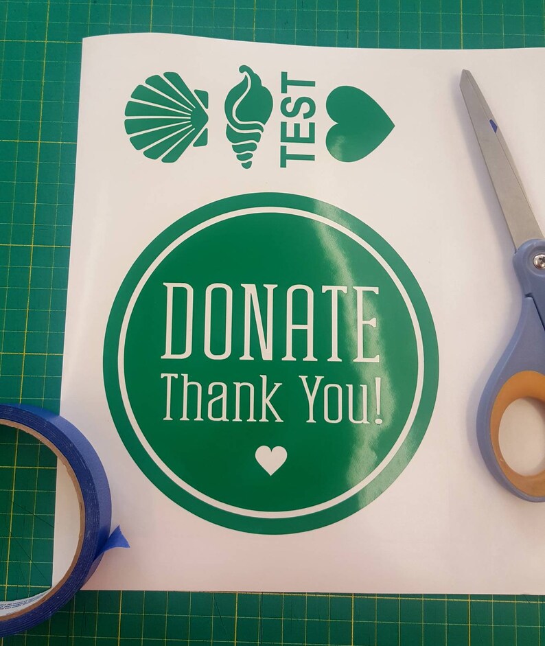 Donation Money Jar Decal Glass Canister Vinyl Label Charity | Etsy