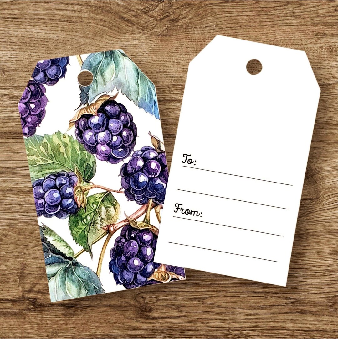 Blackberry Gift Tags, Double-sided Favor Bag Tags, Printed Cardstock ...