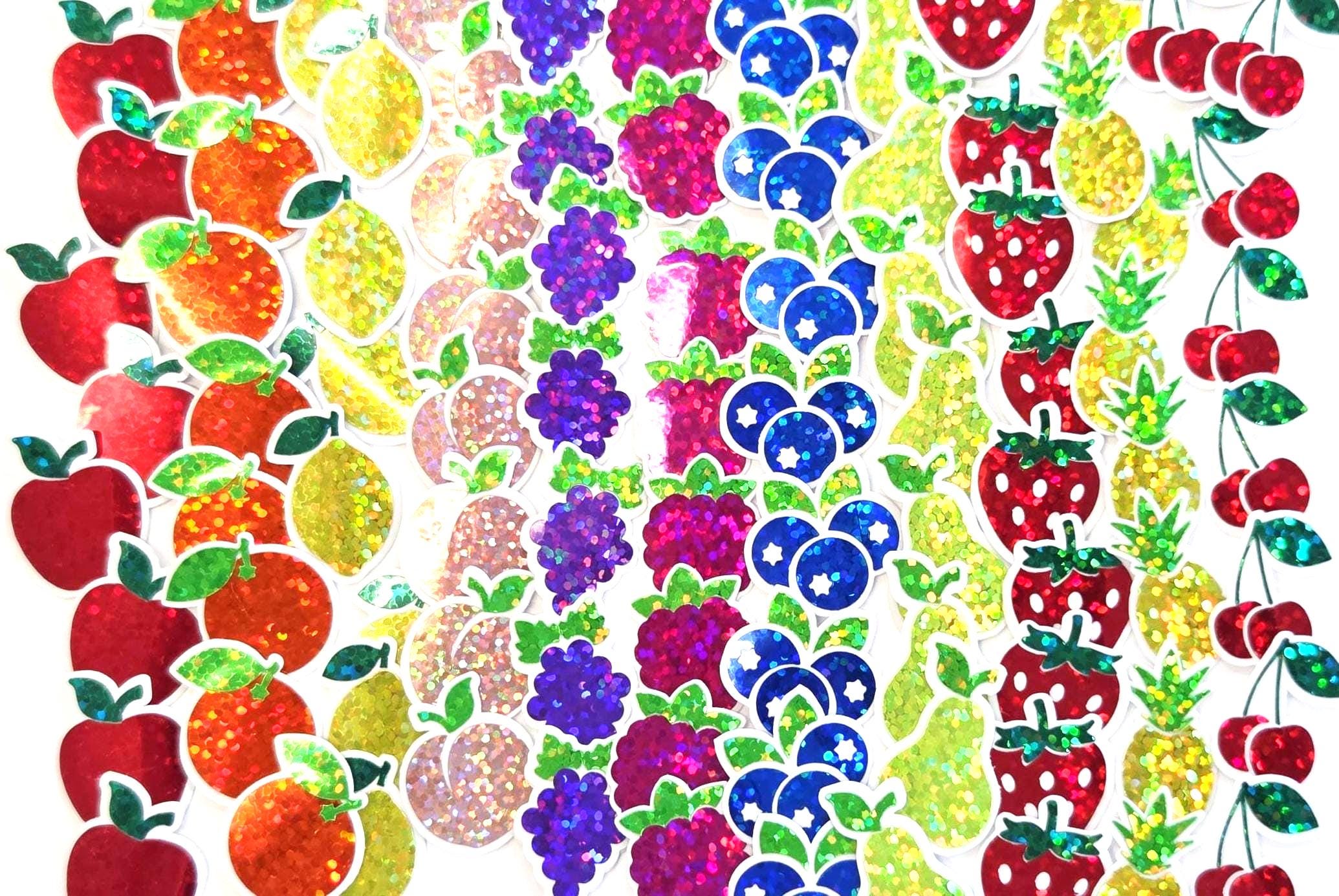 Small Blueberry Fruit Stickers, Waterproof Die Cut Glitter Vinyl Decals ...