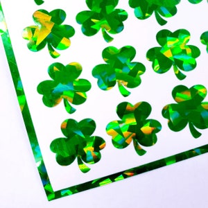 Green Shamrock Stickers, Set of 40 Spring Green Vinyl Decals, St ...