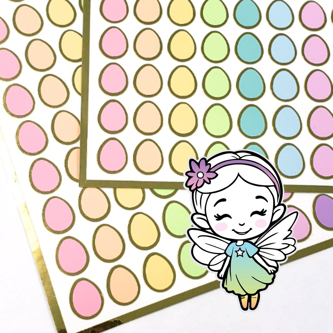 Pastel Easter Egg Stickers, Set of 80 Small Egg Decals for Invitations, Envelopes and Journals ...