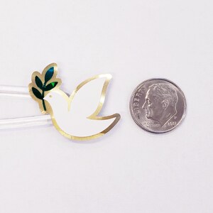 Peace Dove Sticker Sheet, Set of 28 White and Gold Stickers for ...