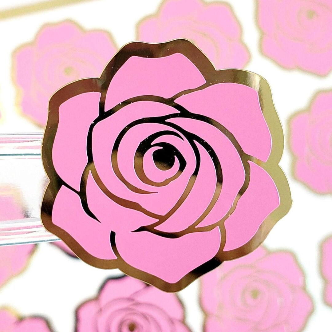 Pink Roses Sticker Sheet, Set of 15 Rose Blooms for Spring Weddings ...