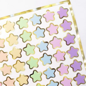 Pastel Rainbow Star Stickers, Set of 70 Small Soft Color Kawaii Stars ...