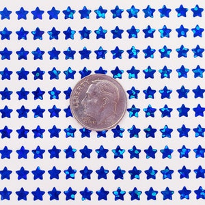 Extra Small Blue Star Stickers, Set of 600 Micro Sized Sparkly Star ...