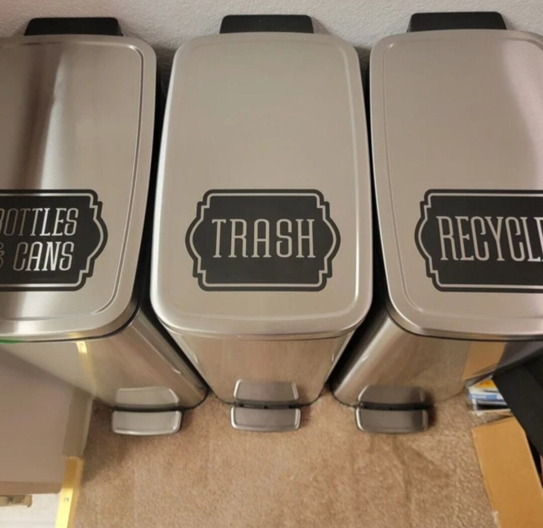 Trash Decal, Sticker for Garbage Barrel, Vinyl Decal for Trash Can ...