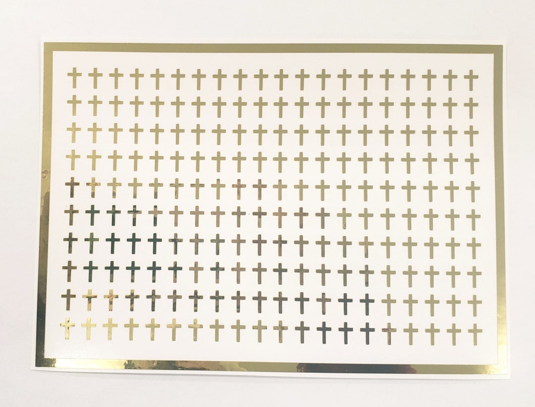 Extra Small Cross Stickers Set of 200 Mirror Gold Religious - Etsy