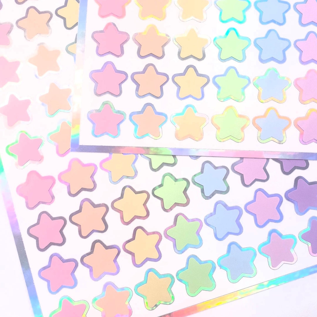 Pastel Rainbow Star Stickers, Set of 70 Small Soft Color Kawaii Stars ...
