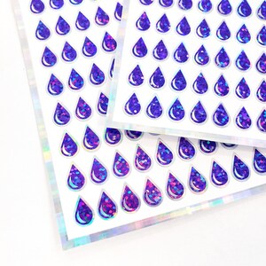 Purple Water Droplet Stickers Set of 136 Sparkly Purple - Etsy