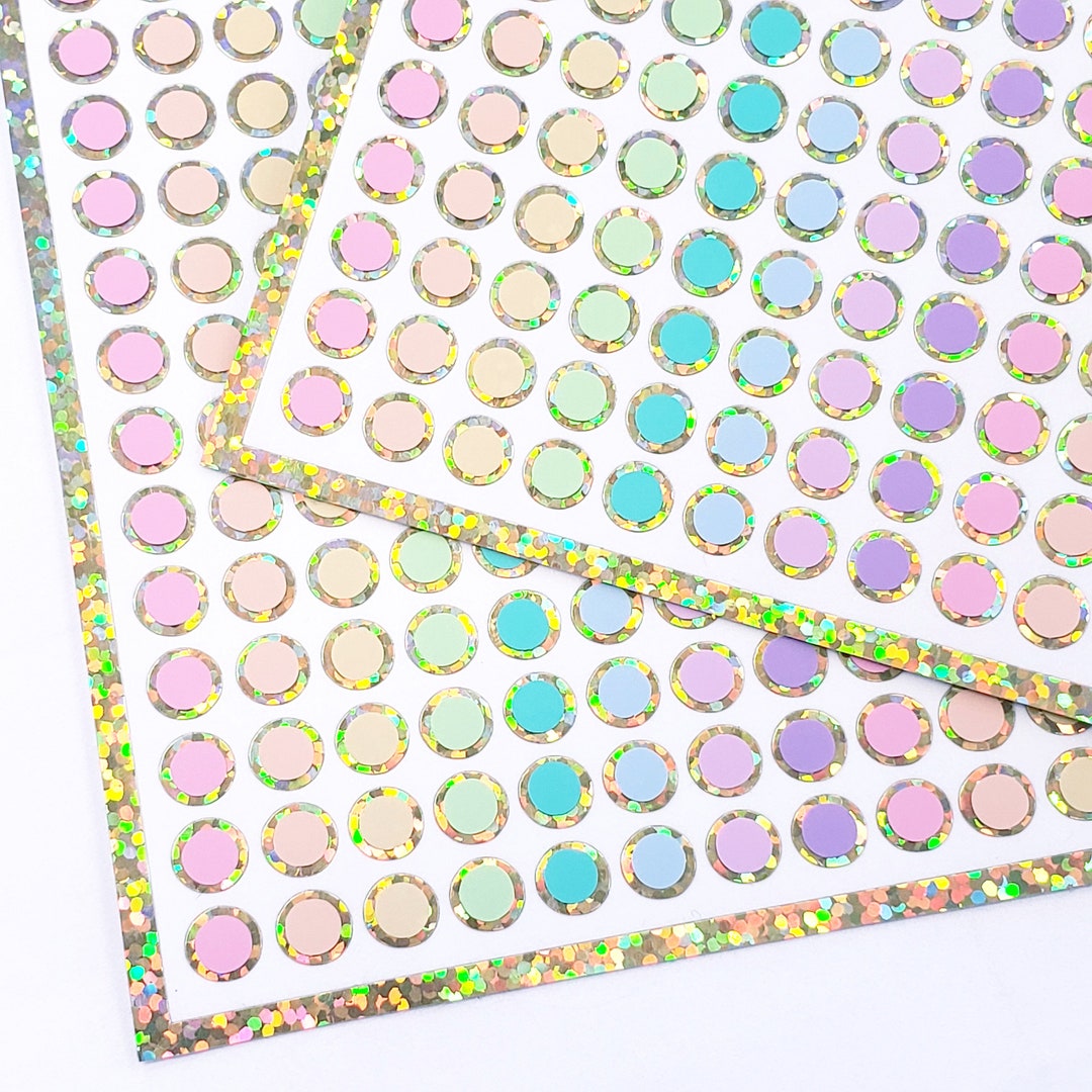 Pastel Colors Rainbow Dot Stickers, Set of 368 Small Round Multi Color ...