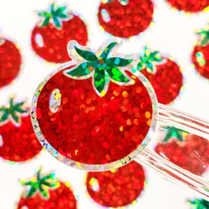 Tomato Stickers, Set of 24 Red and Green Summer Vegetable Stickers for ...