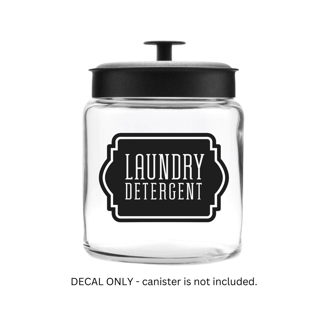 Laundry Detergent Decal, Laundry Room Soap Powder Container Sticker ...