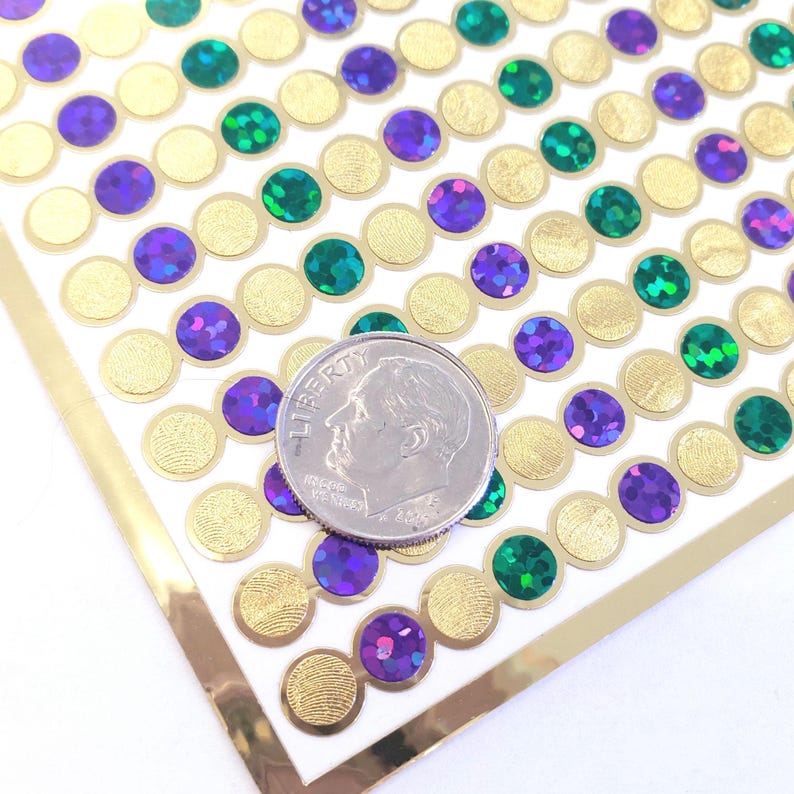 Mardi Gras Bead Stickers, Set of 16 Multi Color Sparkly Faux Rhinestone ...