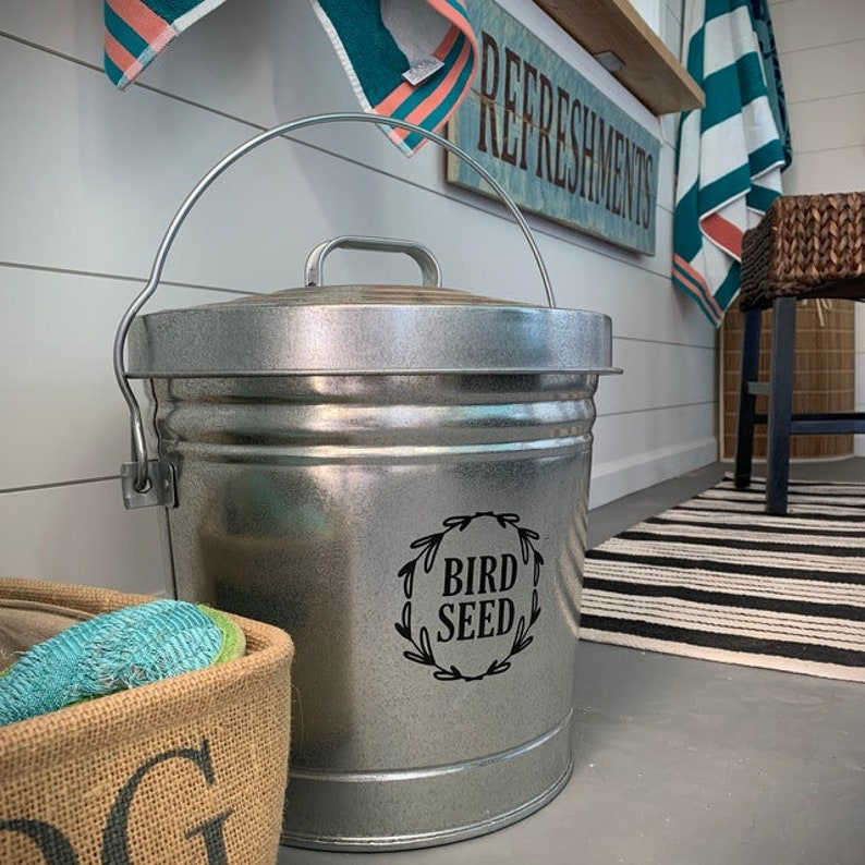 Bird Seed Decal, Computer Cut Vinyl Sticker, Wild Bird Seed Container ...