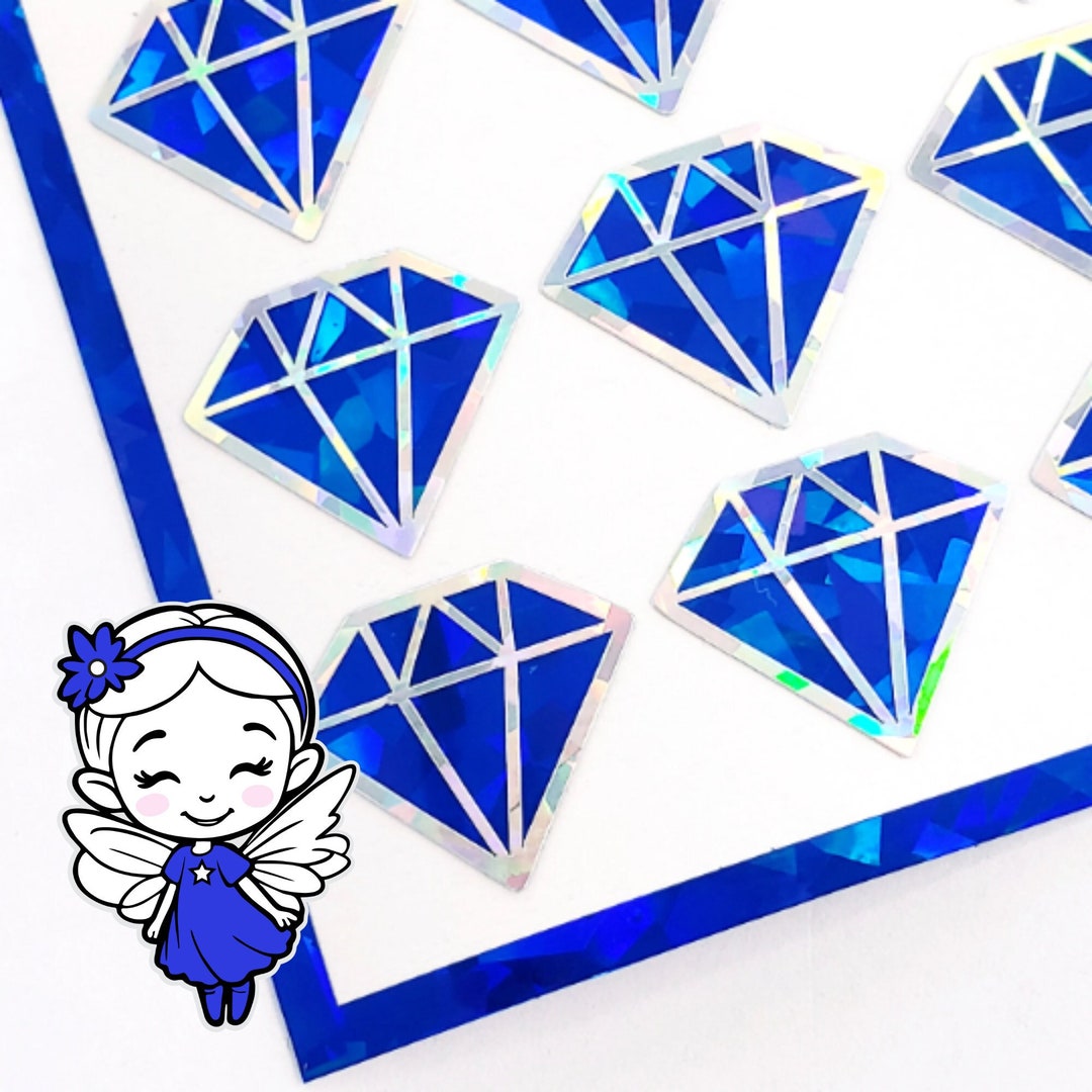 September Birthstone Stickers, Set of 40 Small Sparkly Blue Sapphire ...