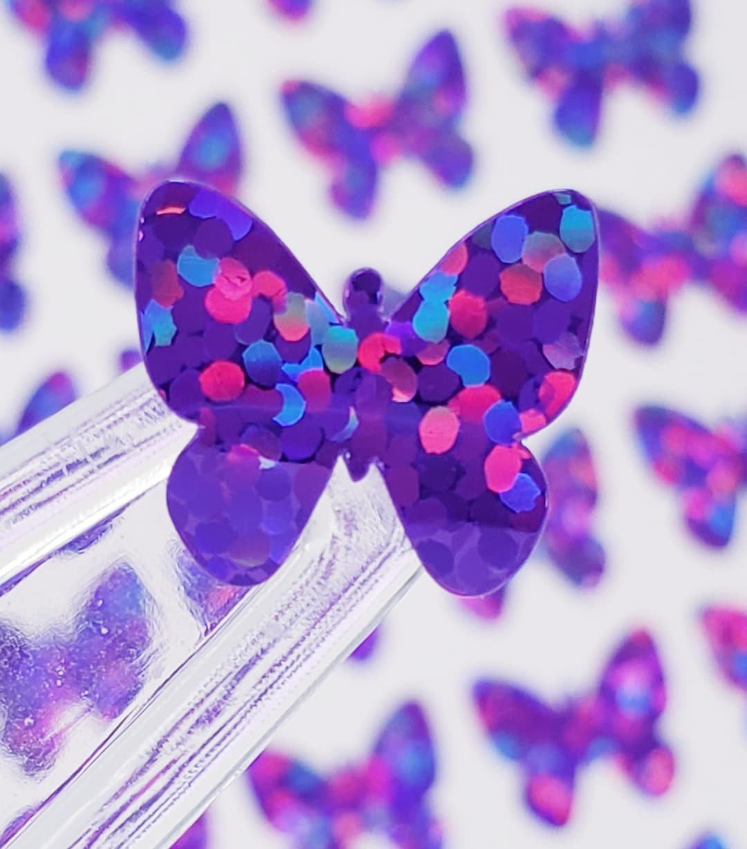 Purple Butterfly Stickers, Set of 108 Small Butterflies, Glitter Decals ...